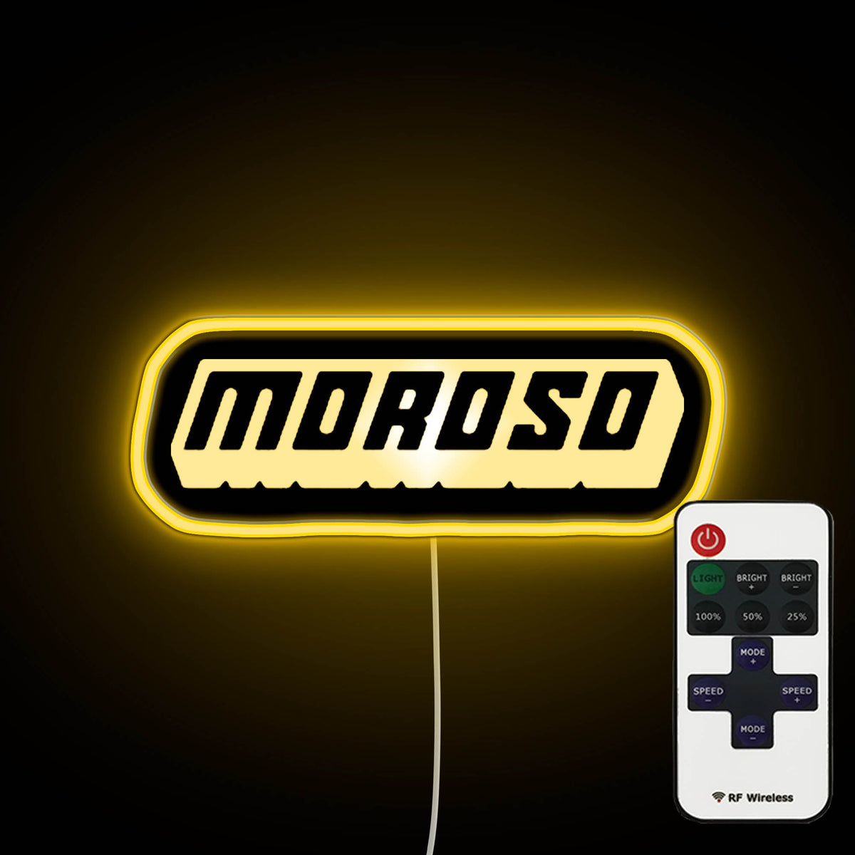 Moroso Logo Neon Wall Light - Black – Neon Factory