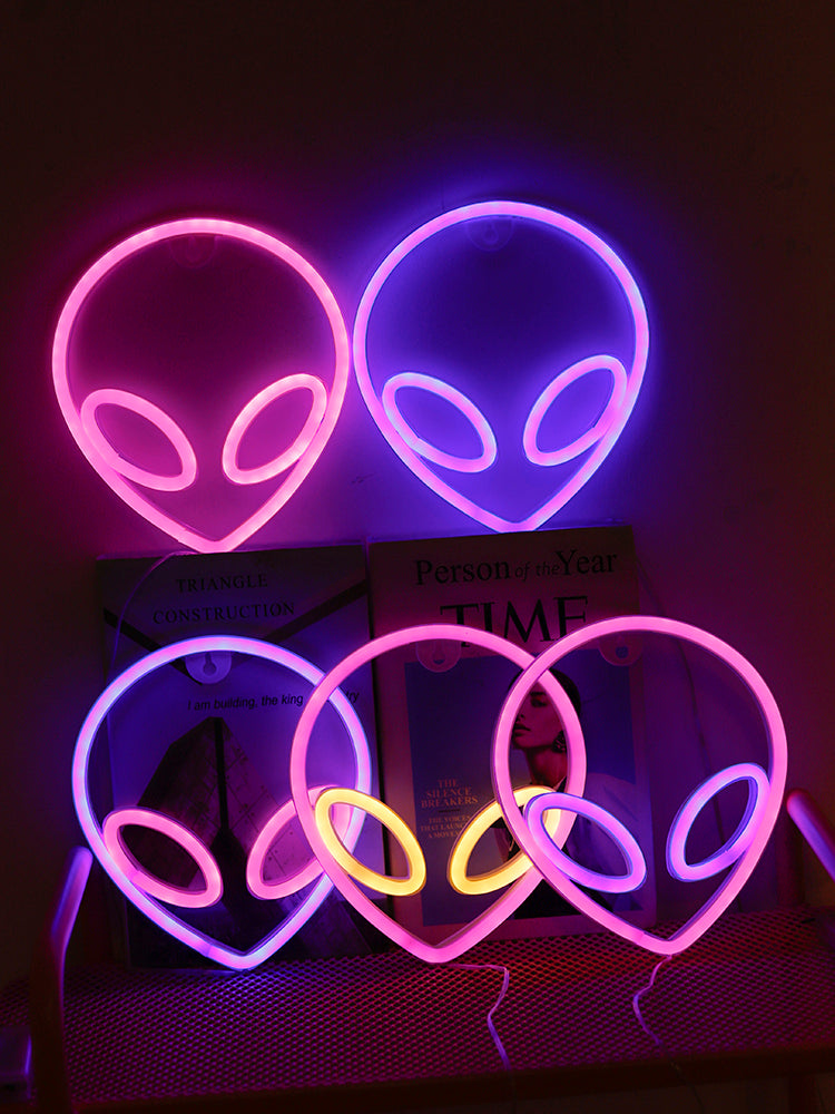Cute Little Alien Face Led Neon Sign – Neon Factory