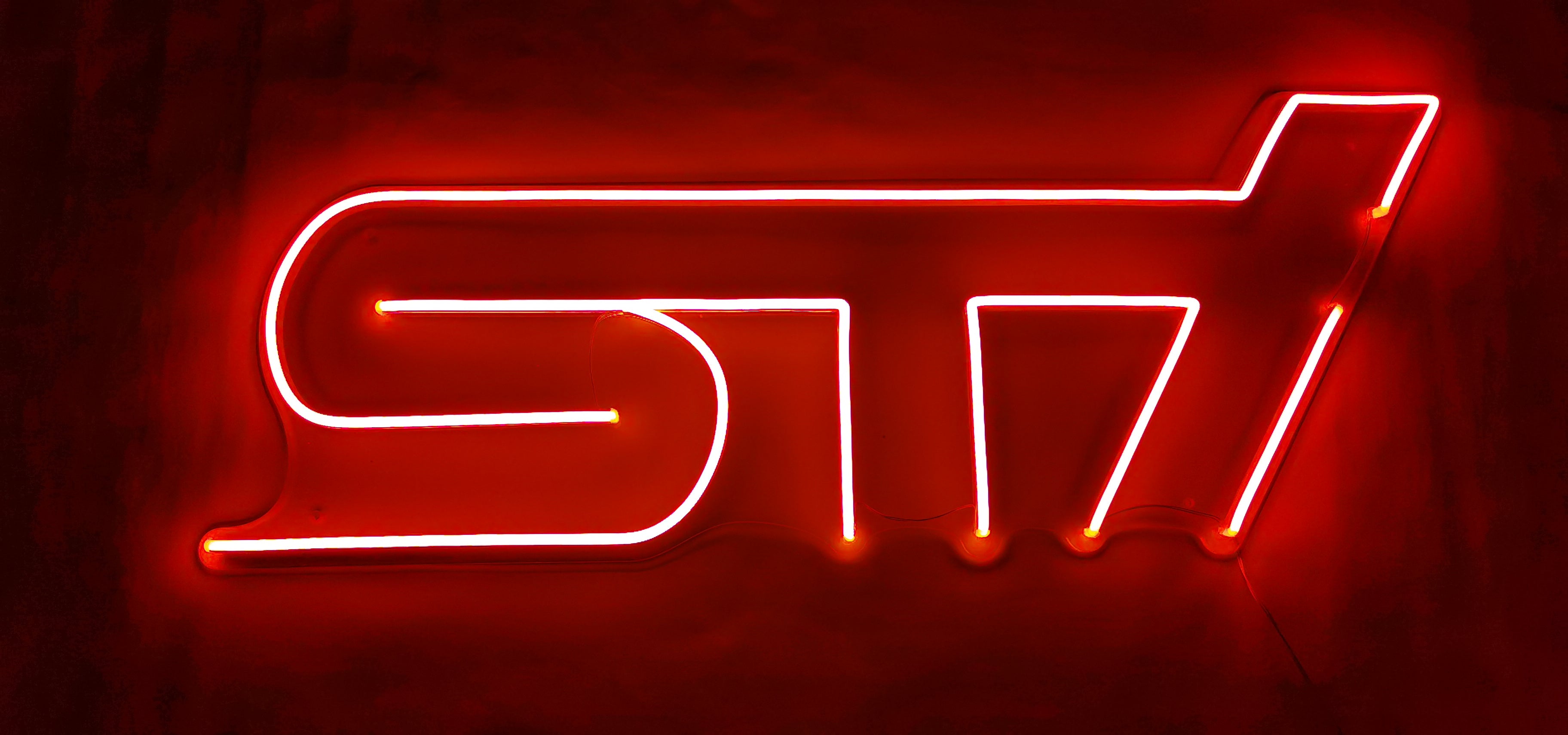 STI Logo neon light