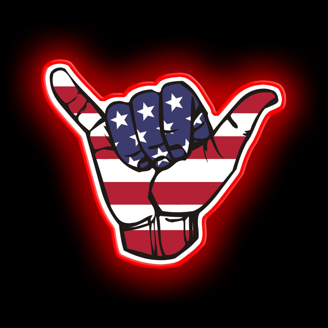 USA Shaka neon sign