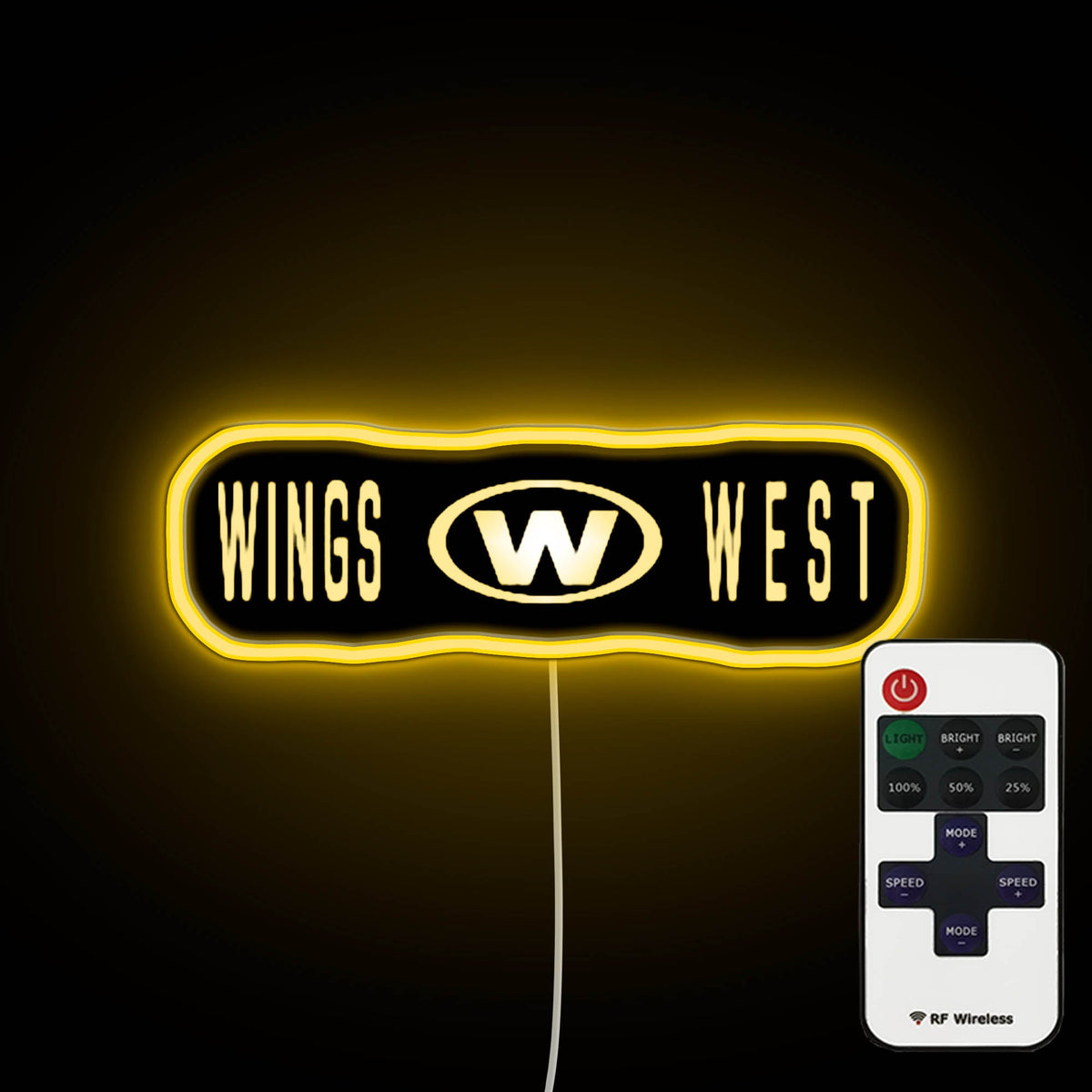 Wings West Logo Neon Wall Light – Neon Factory