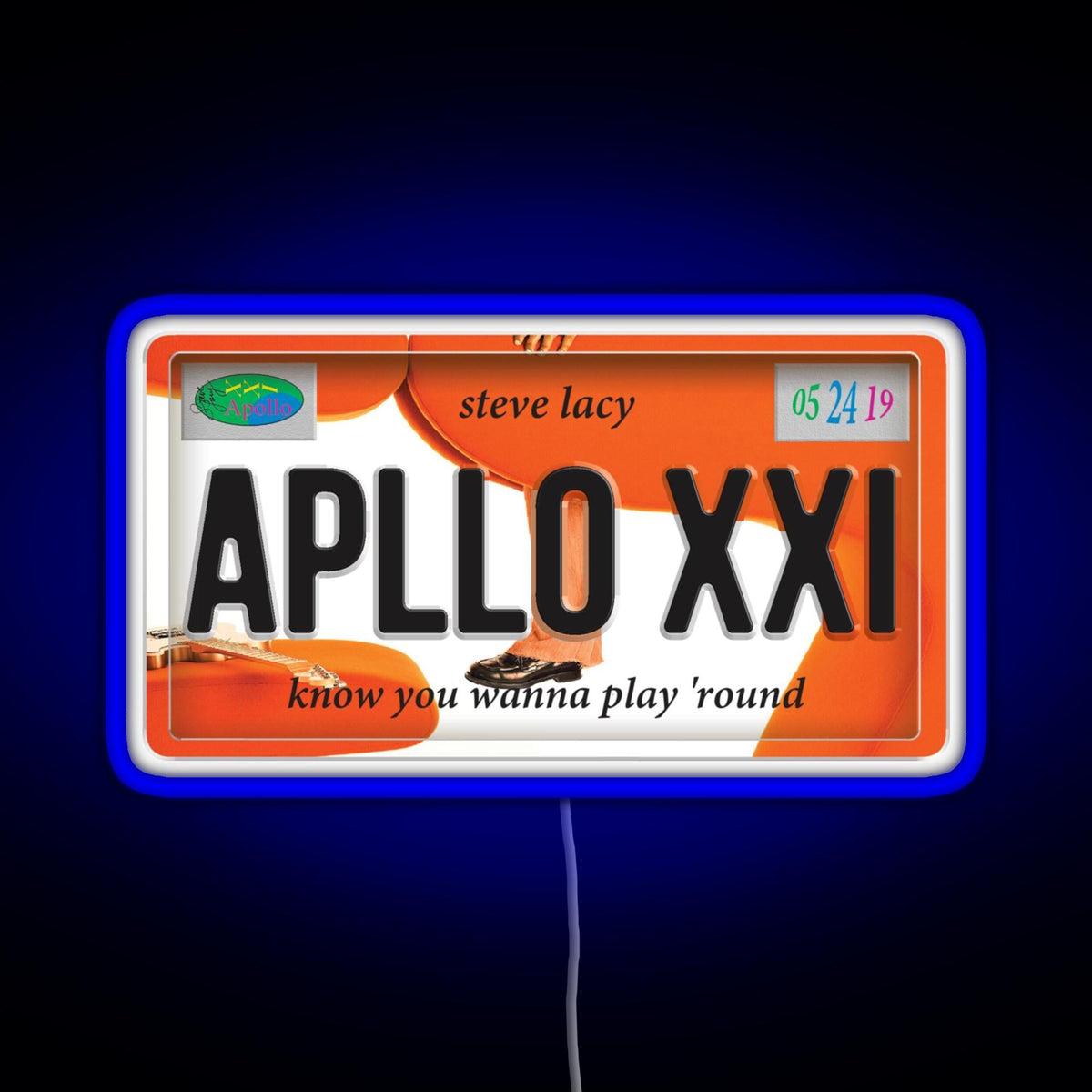 Apollo XXI Steve Lacy License Plate RGB neon sign