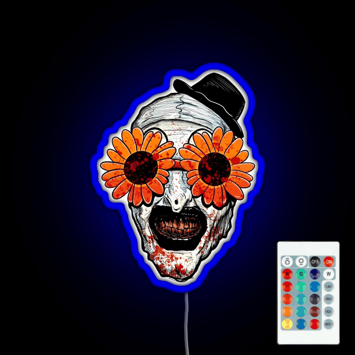 Art The Clown Terrifier 2 Sunflower Sunglasses RGB neon sign