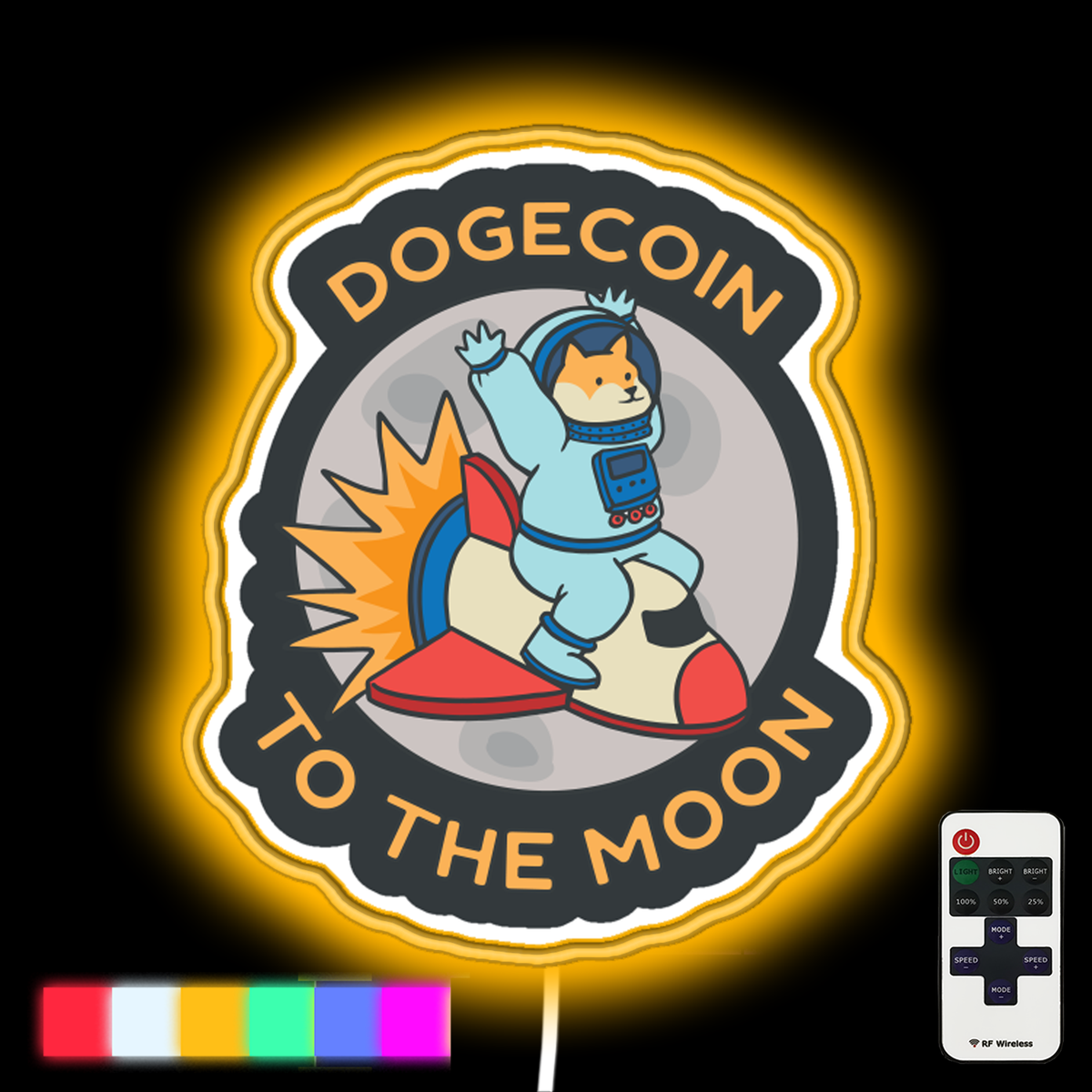 Dogecoin Astronaut Crypto Neon Led Sign – Neon Factory