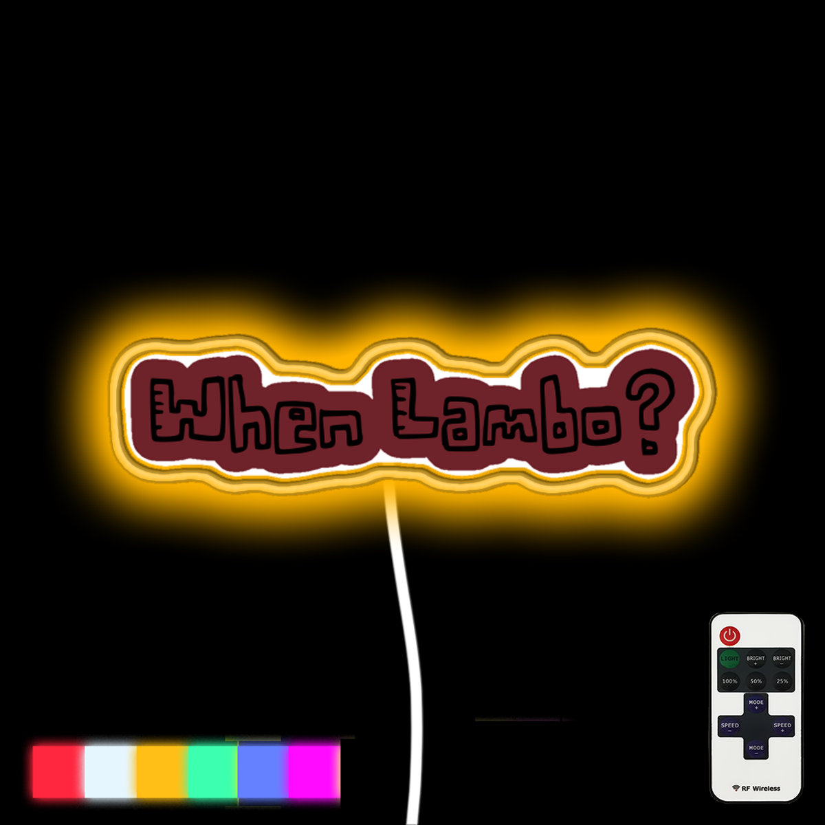 When Lambo? Comic Neon Led Sign – Neon Factory