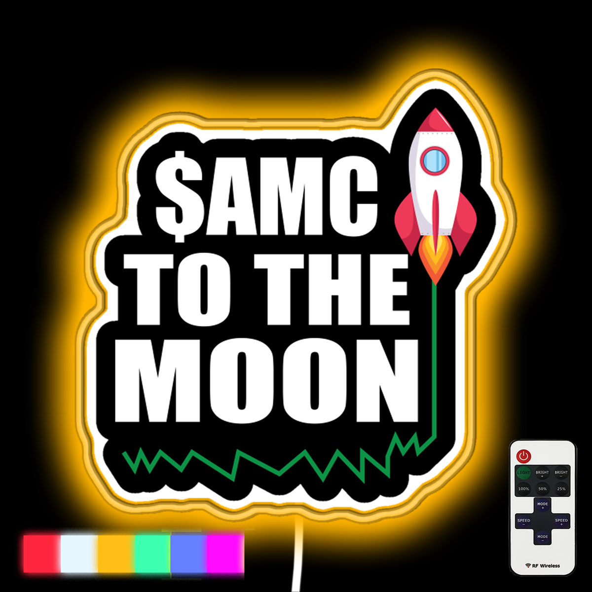 Amc To The Moon Neon Led Sign – Neon Factory