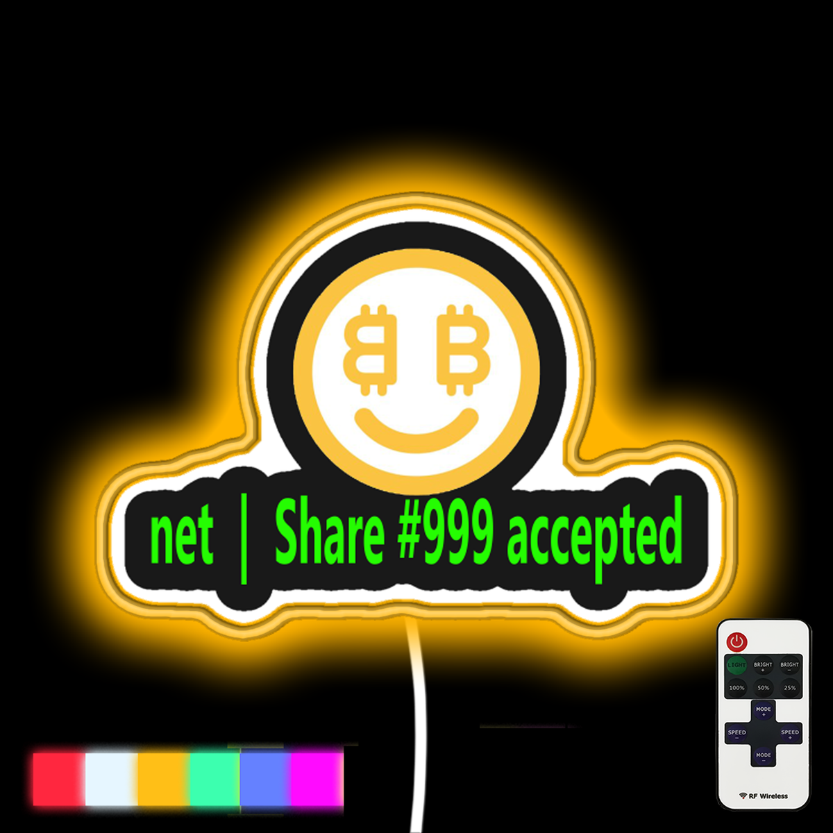 Nicehash Share Accepted With Logo Neon Led Sign – Neon Factory