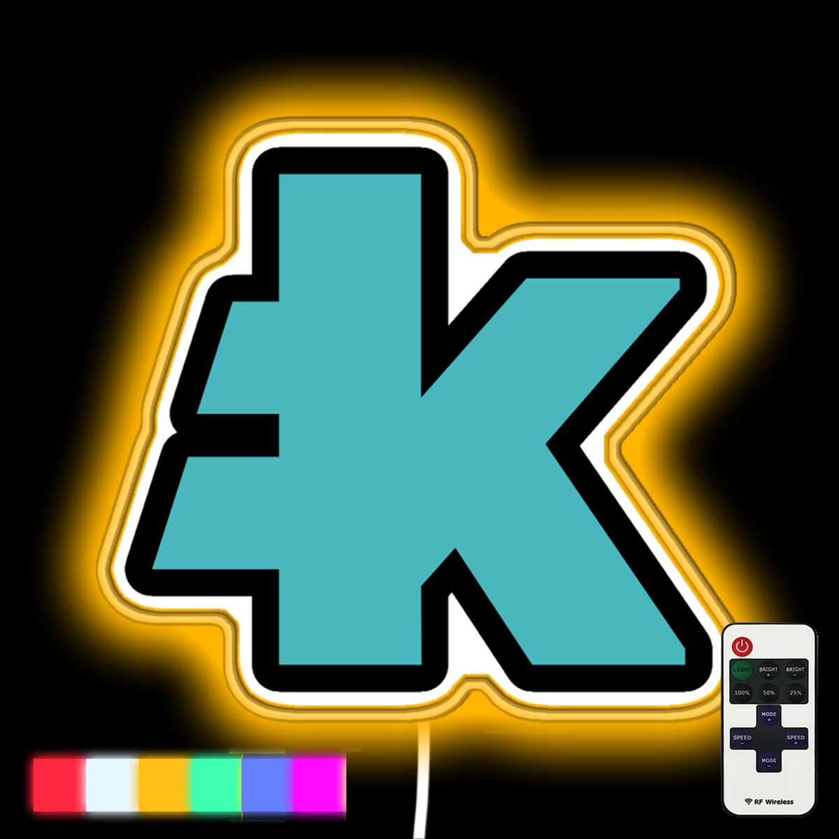 Kryll.io Cryptocurrency - Teal Logo Neon Led Sign – Neon Factory