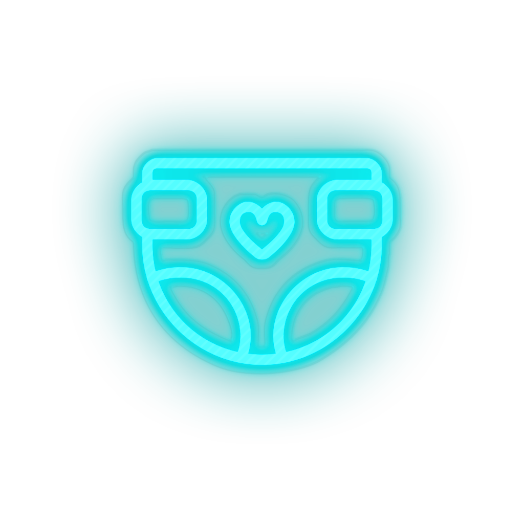 Diaper Heart Care Baby Neon Sign - Family Babies Kids Led Neon Decor