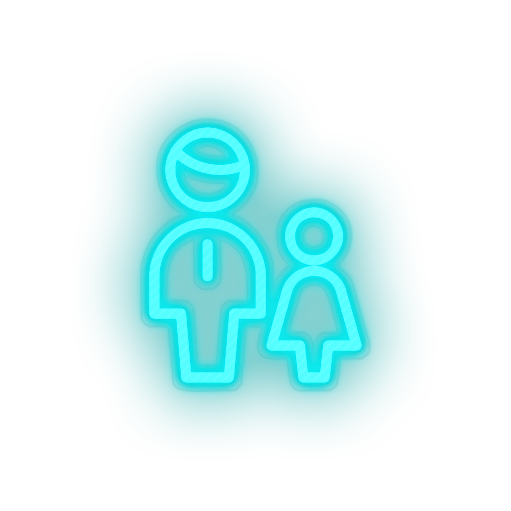Parent Father Human Person Daughter Grandfather Baby Neon Sign - Family ...