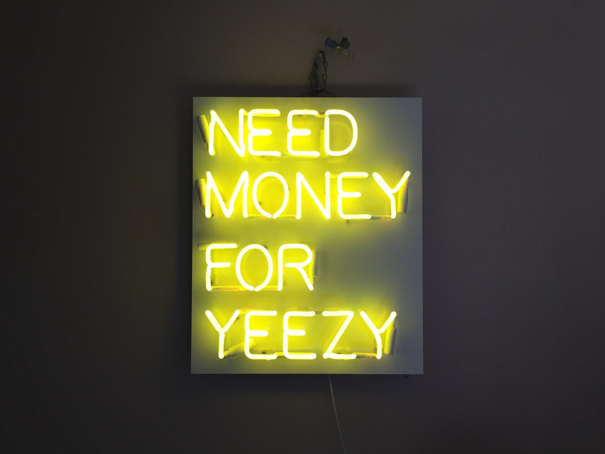 Custom 'need Money For Yeezy' Neon Sign 24"x19" Bedroom Office Wall Ar ...