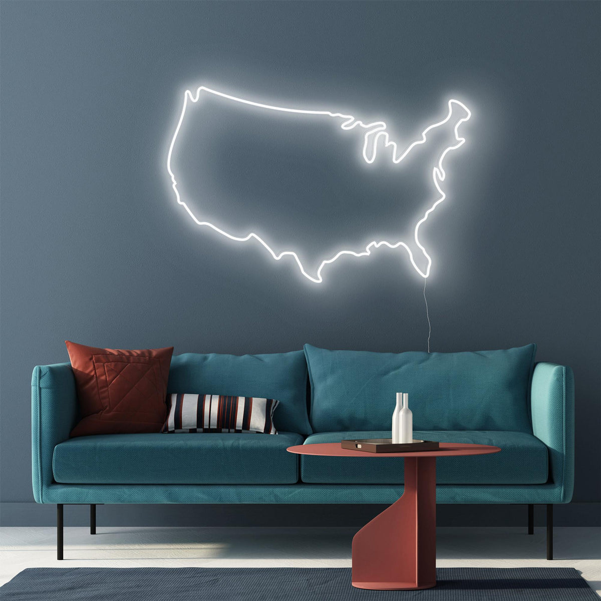 USA Map Neon Sign, USA Map, America Neon, America Map, America Neon Ma