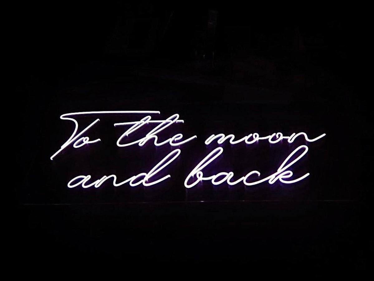 Neon Sign "to The Moon And Back", Wedding Neon Sign, Custom Led Neon S ...