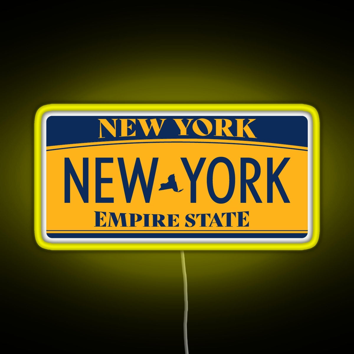 New York License Plate Sticker RGB neon sign
