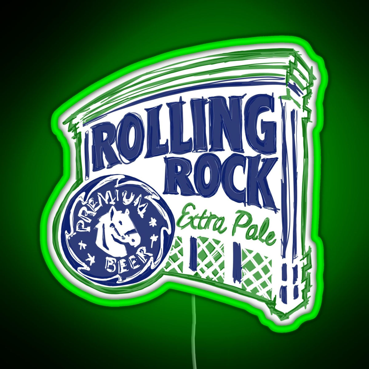Rolling Rock POP RGB neon sign