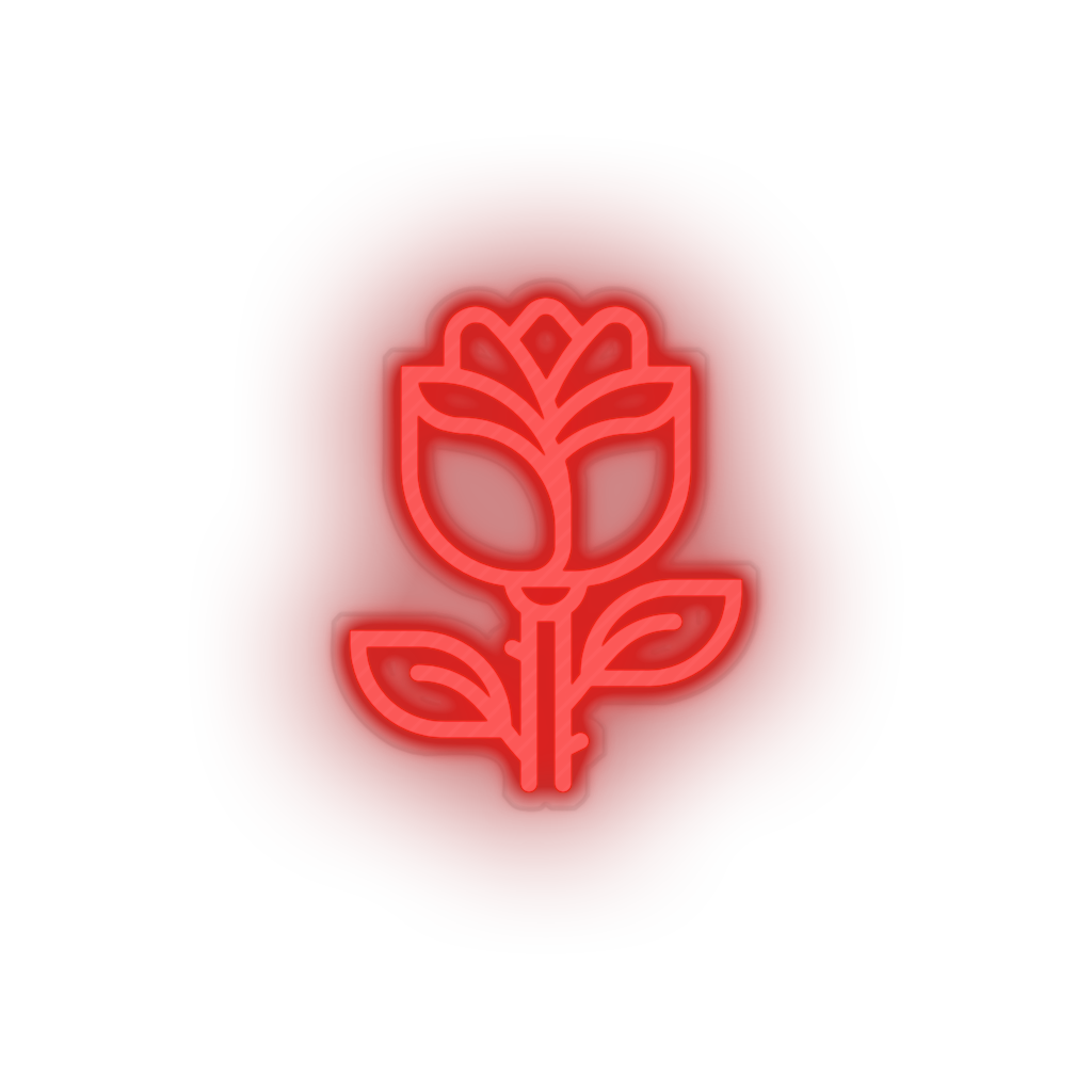 Rose Neon Sign - Valentine Day With Love Led Neon Decor