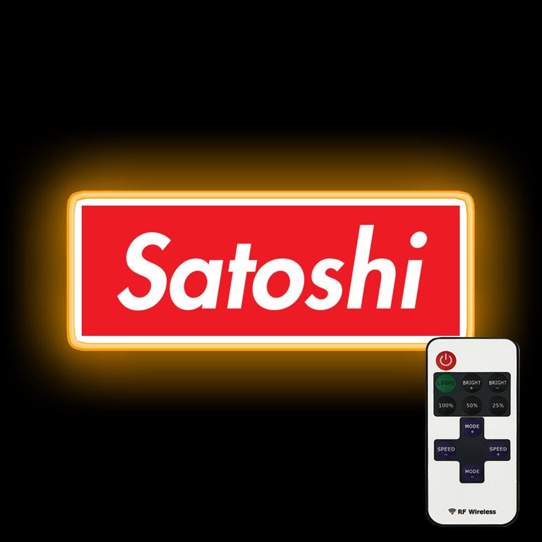 Satoshi Red and White neon signs | Satoshi Red and White led lights for ...