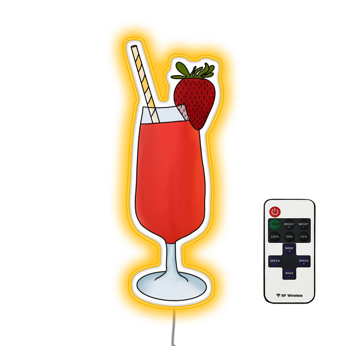 Strawberry daiquiri Bar Neon Sign Made with LED