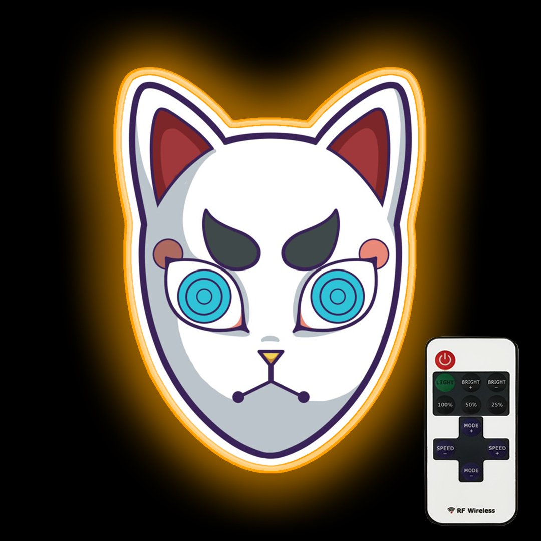 Tomioka Giyu Kitsune Mask Demon Slayer Kimetsu No Yaiba Neon Signs ...
