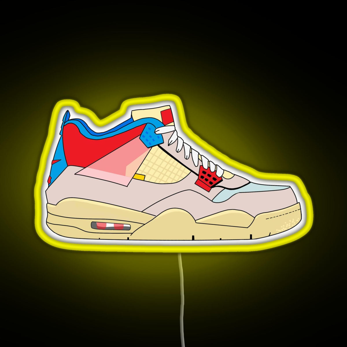 Union X Jordan 4 Guava Ice Rgb Neon Sign