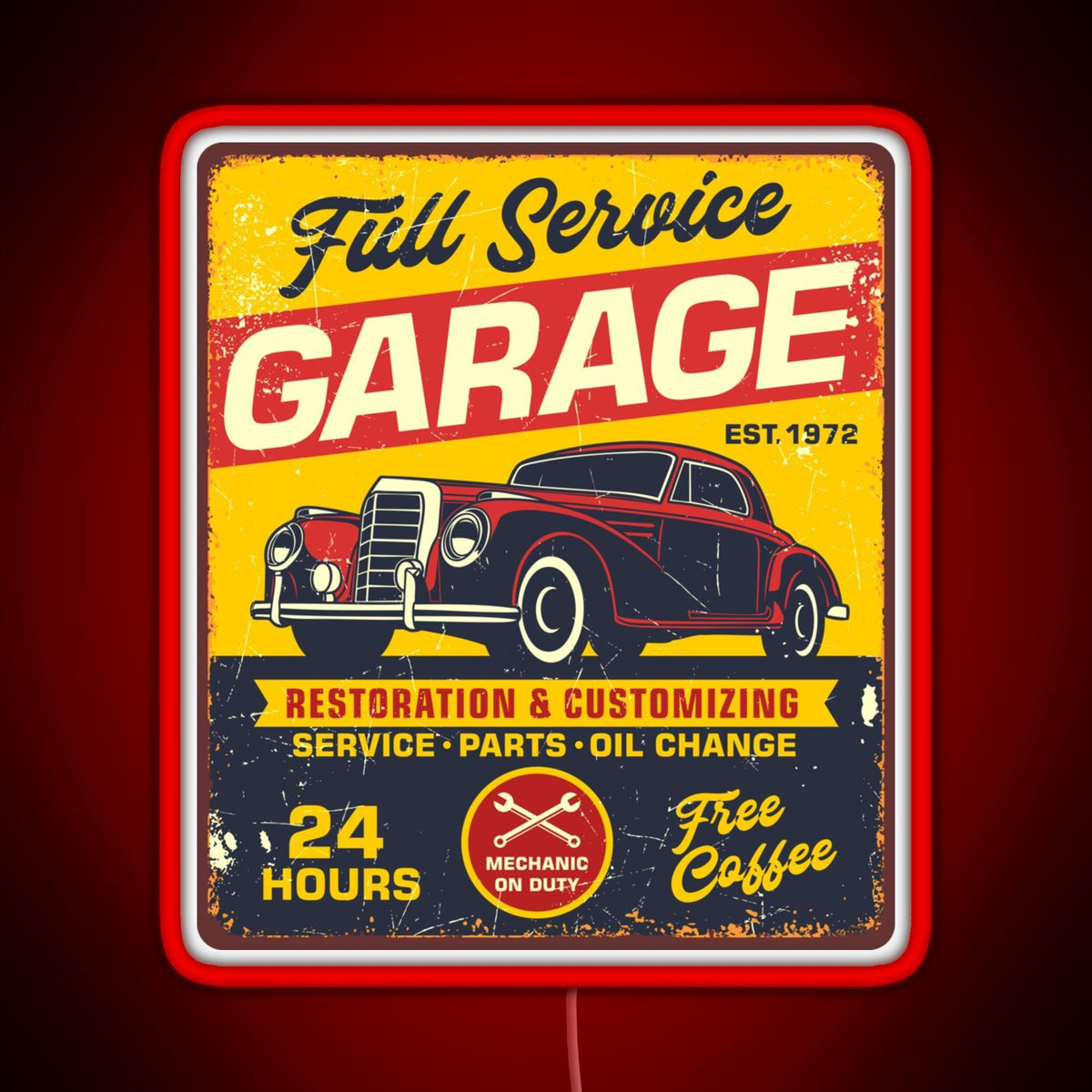 Vintage Full Service Garage Sign Rgb Neon Sign – Neon Factory