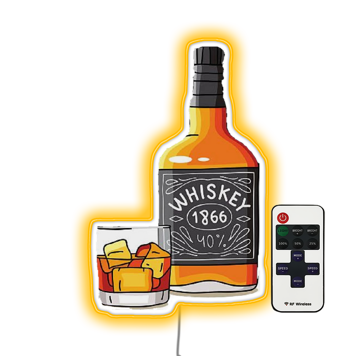 Whiskey Bar Neon Sign Made with LED